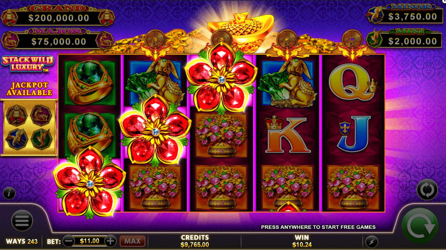 Fu Lai Cai Lai Stack Wild Luxury (Aruze Gaming) Slot Review & Demo