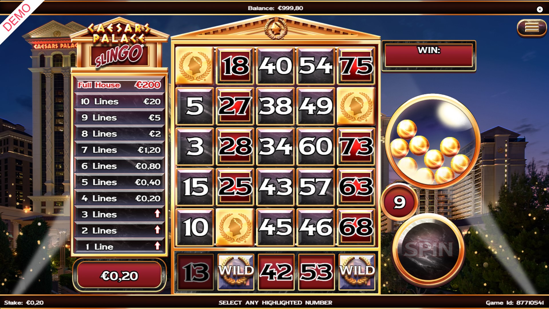 Caesars Palace Slingo (Gaming Realms) Game Review & Demo - Respinix