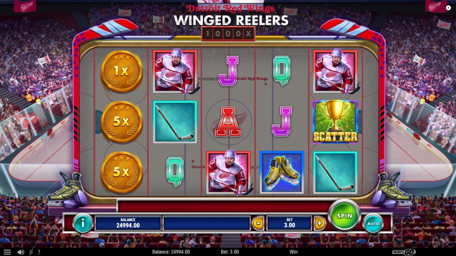 Detroit Red Wings Winged Reelers (Play'n GO) Slot Demo (96.23% RTP ...