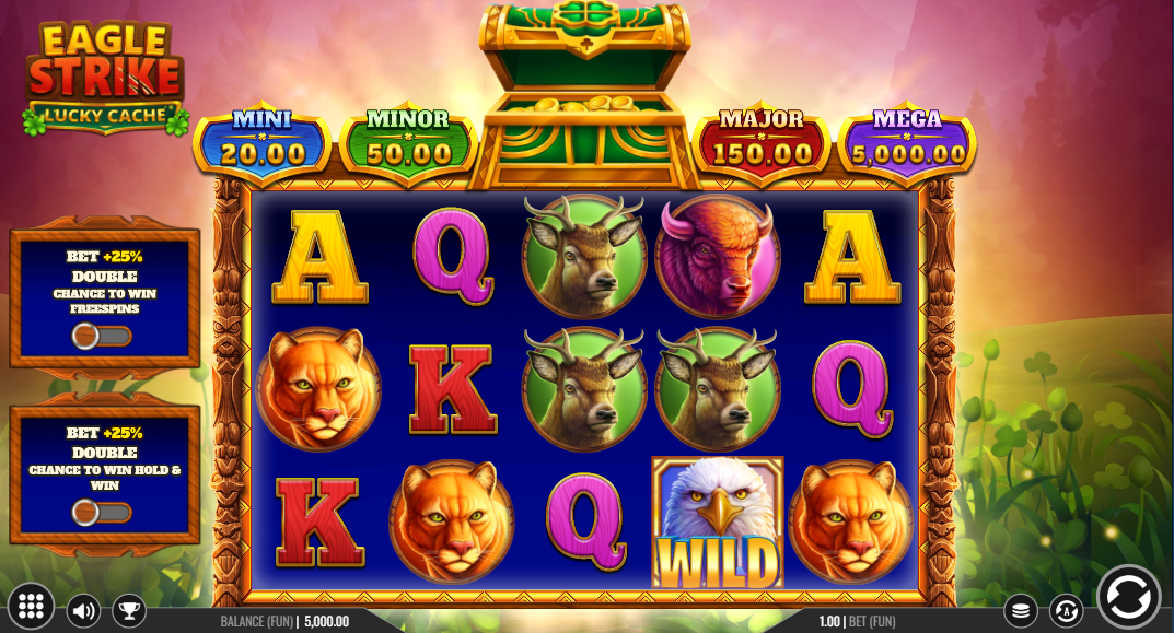 Eagle Strike Lucky Cache Demo | Play Iron Dog's Wildlife Slot Free