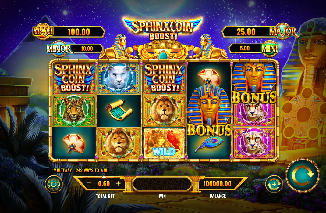Sphinx Coin Boost Slot Demo | Play Free IGT Game at Respinix