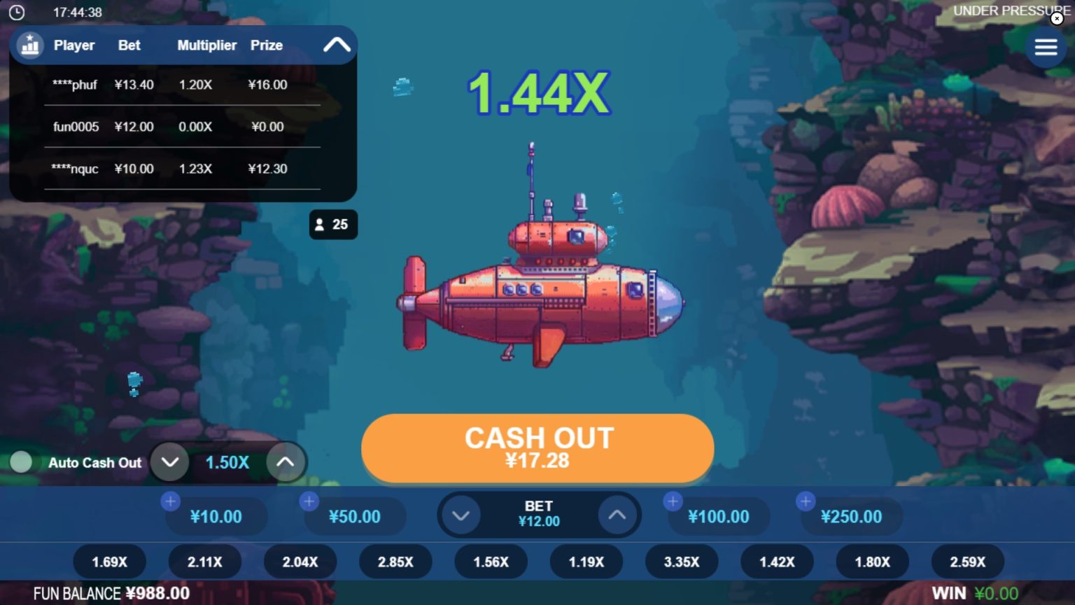 Under Pressure Crash Game Demo & Review at Respinix
