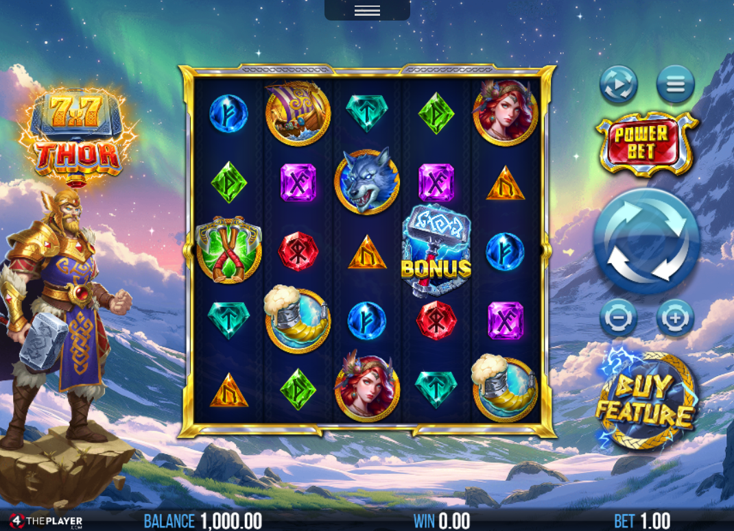 7x7 Thor: Dynamic Grid Slot Game by 4ThePlayer - Respinix