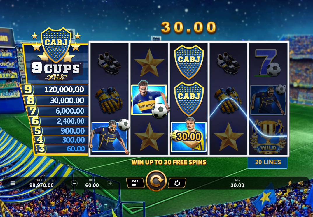 9 Cups Epic Strike Slot | Play Free Demo with 2000x Max Win