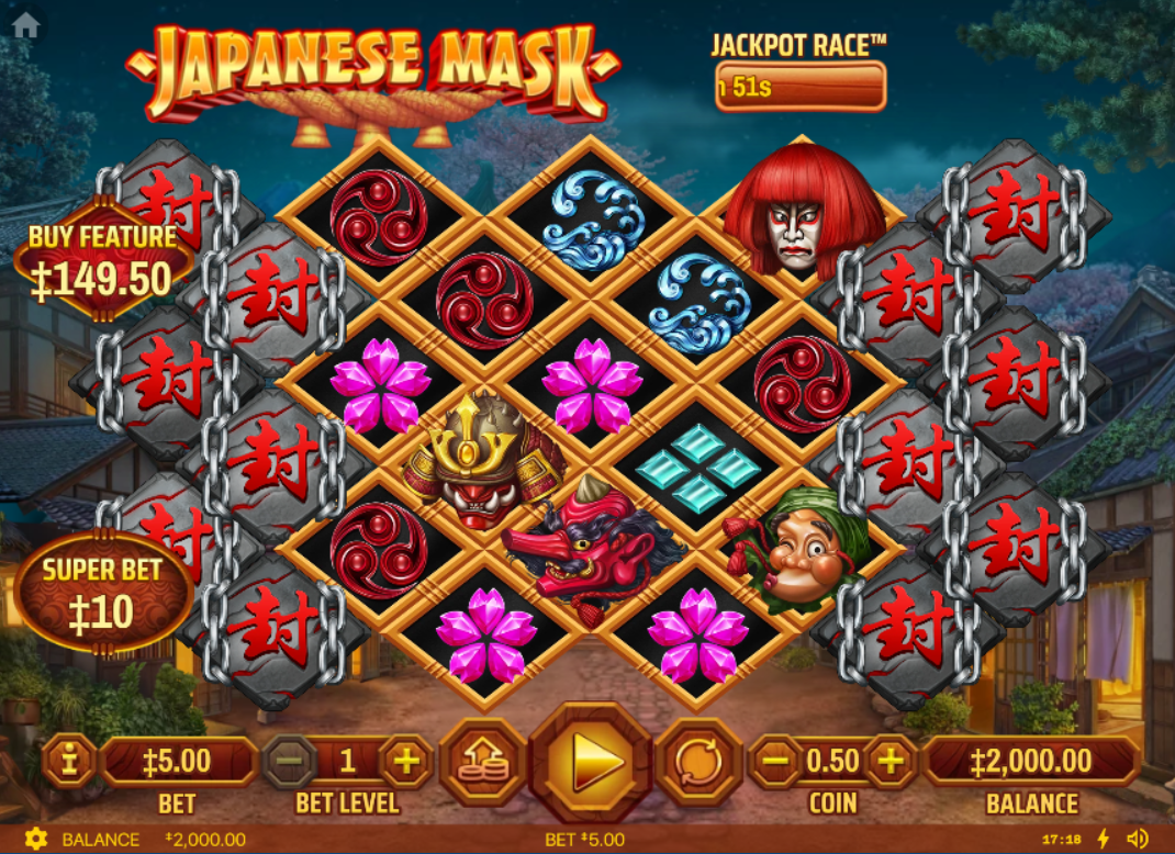 Japanese Mask Slot Demo | Play Free with HexaPays System