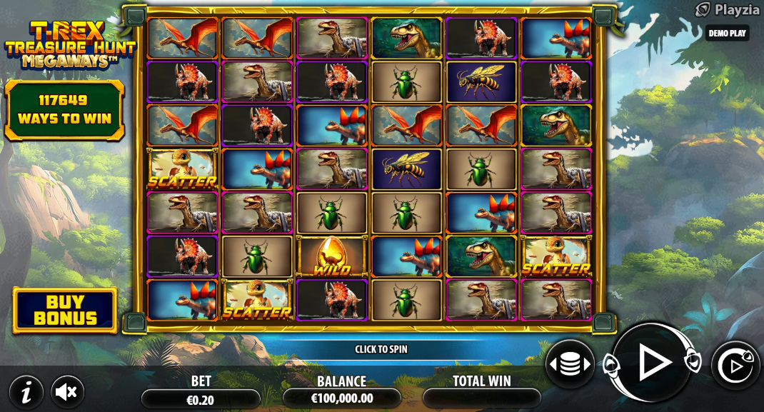 Play T-Rex Treasure Hunt Megaways | Dinosaur Megaways Slot