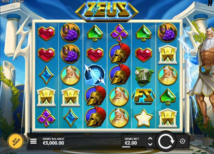 Ze Zeus Slot by Hacksaw Gaming with 6 Reels, Cluster Pays, 96.34% RTP
