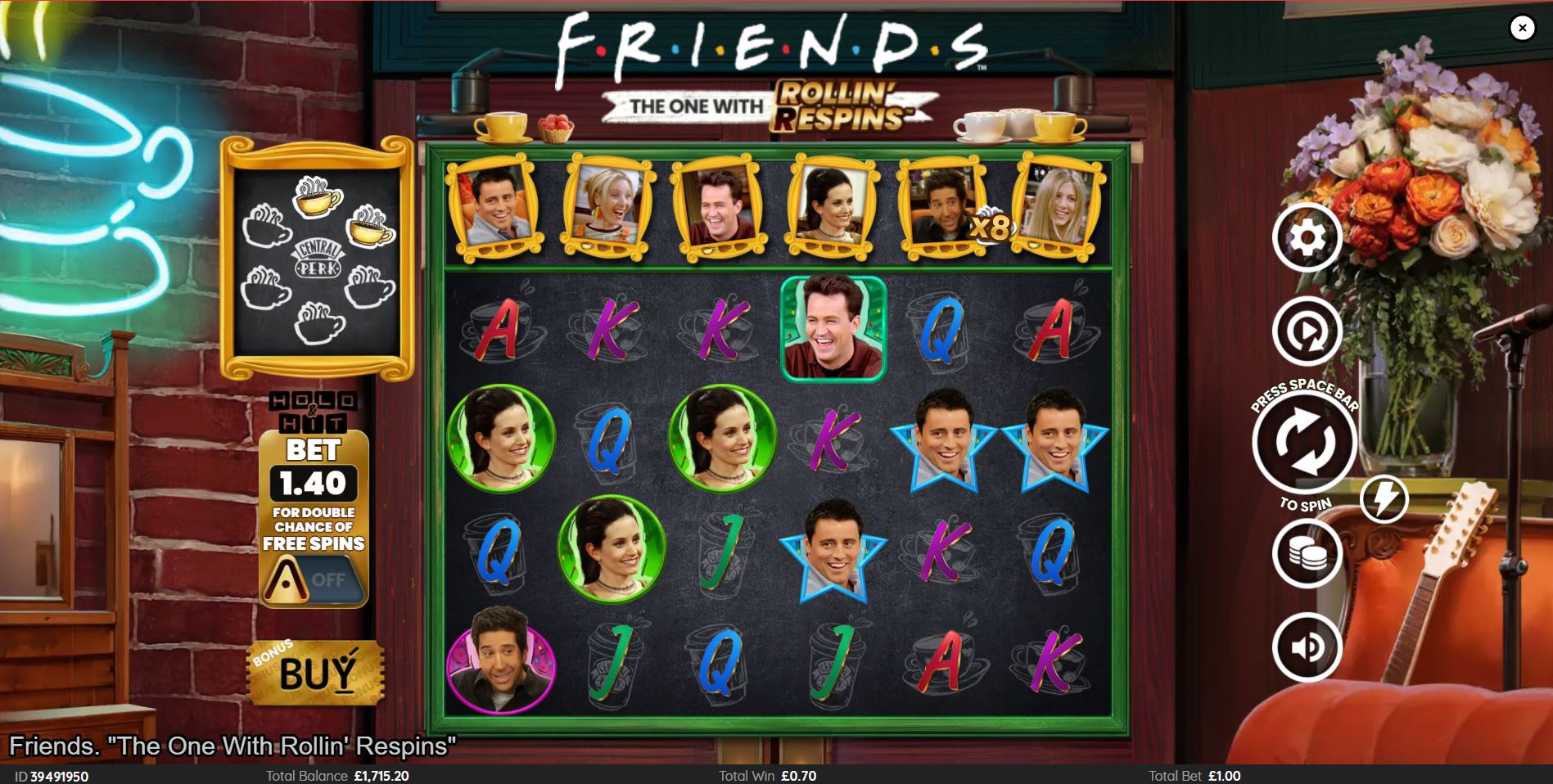 Friends: The One With Rollin' Respins Slot Free Play | Respinix