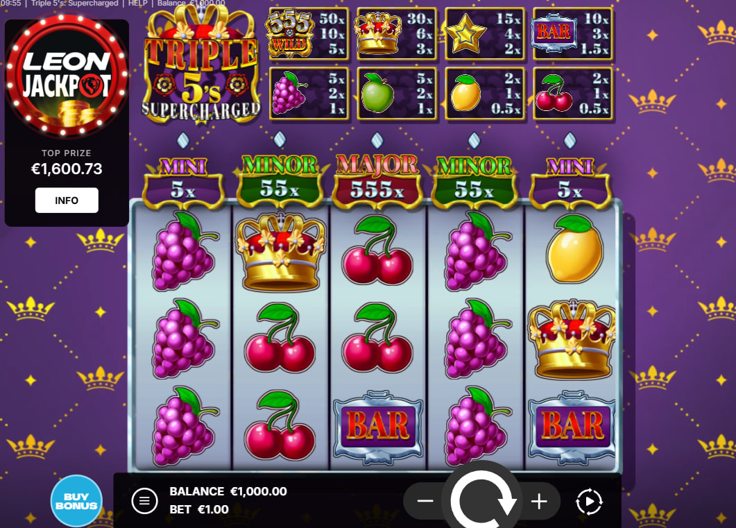 Triple 5's: Supercharged (OctoPlay) » Official Slot Demo & Review